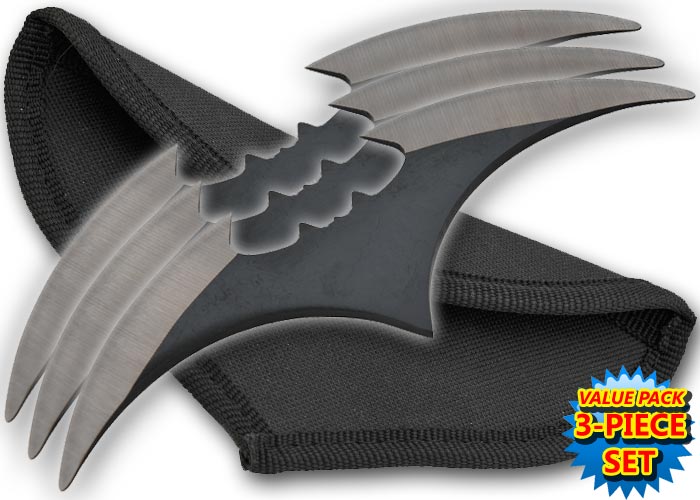 3 Armes Bat Boomerang Batman, shuriken - T53BK - Arme de lancer, Tir ...