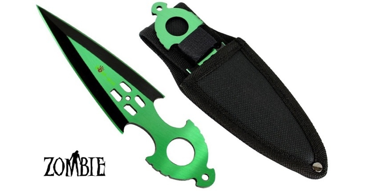 Couteau Zombie dague de lancer 16,4cm - Tout acier inox