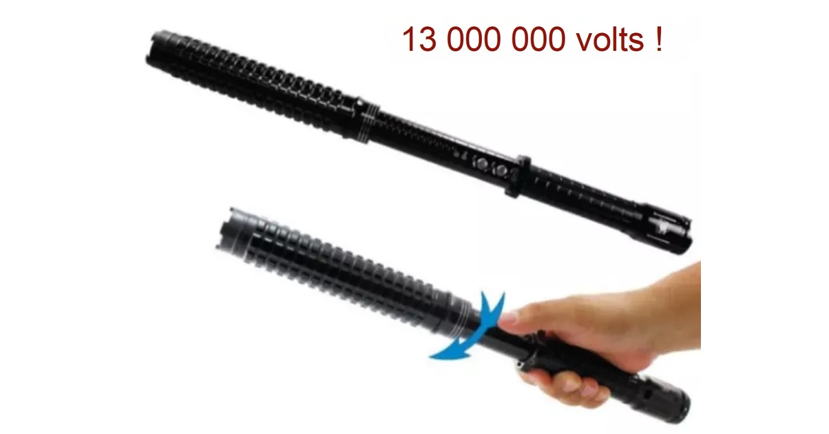 Matraque électrique 13 000 000 volts ! Taser LED batte tazer