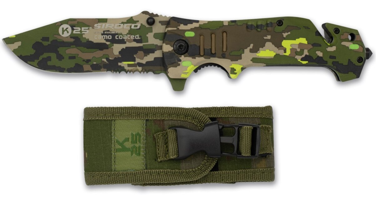 Couteau pliant camouflage militaire 22cm K25 - Couteaux pliants