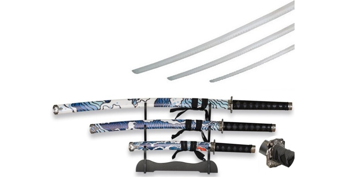 Lot 3 katanas katana arme design + socle déco