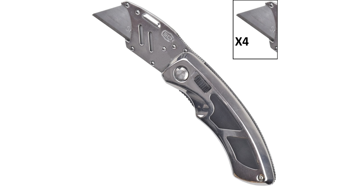 Cutter couteau avec 5 lames interchangeables acier - Cutters