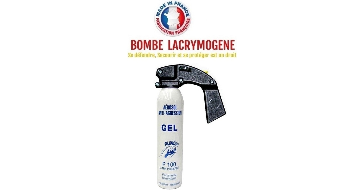 Extincteur bombe lacrymogène 300ml GEL CS - aérosol lacrymo