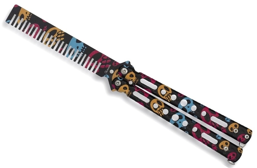Couteau papillon balisong 21cm Peigne brosse cheveux