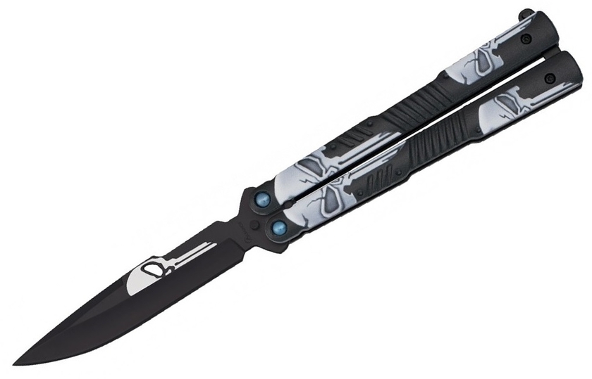 Couteau papillon balisong 23,5cm The Punisher - Couteaux papillon