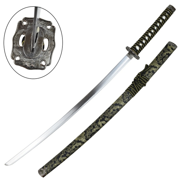 Katana arme design 93cm motif décoration noir - les Katanas