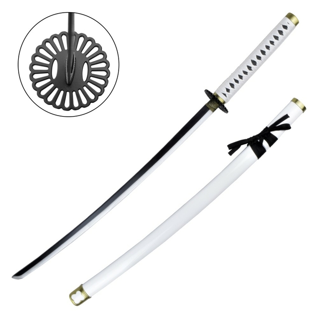 Katana sabre japonais 96,5cm blanc fourreau bois - Katanas