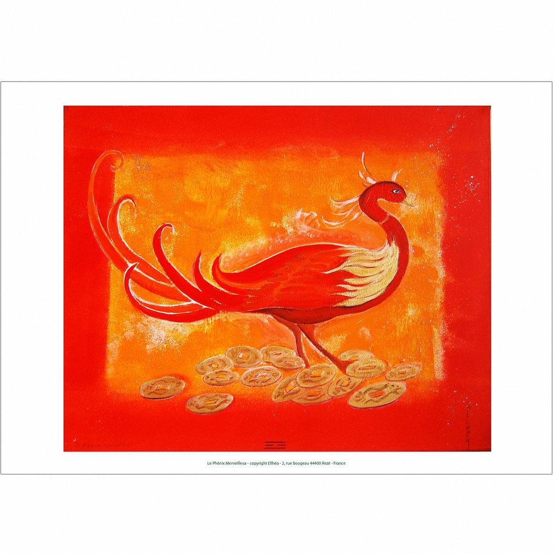Poster feng-shui Phénix - Tableaux zen - Boutique Zen Style