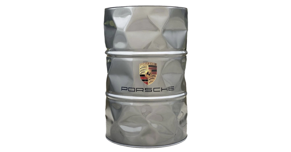 Baril décoratif Porsche gris - Objet Déco Automobile Unique