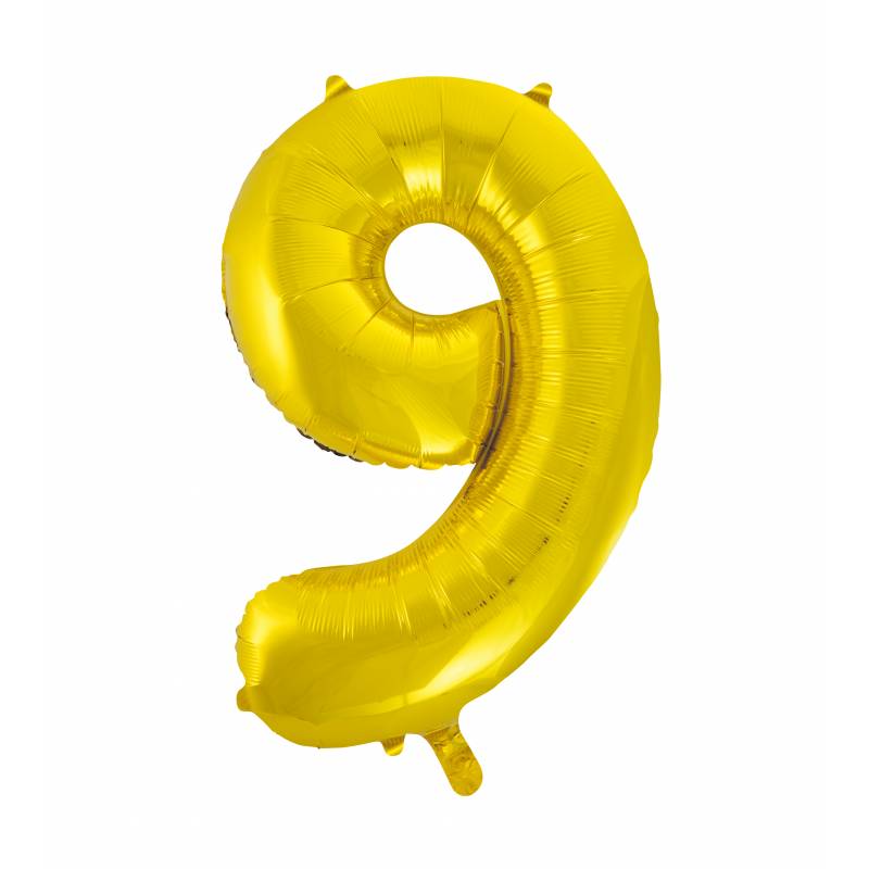 Ballon géant chiffre 9 aluminium doré 86 cm - Ballons/Ballons chiffres ...