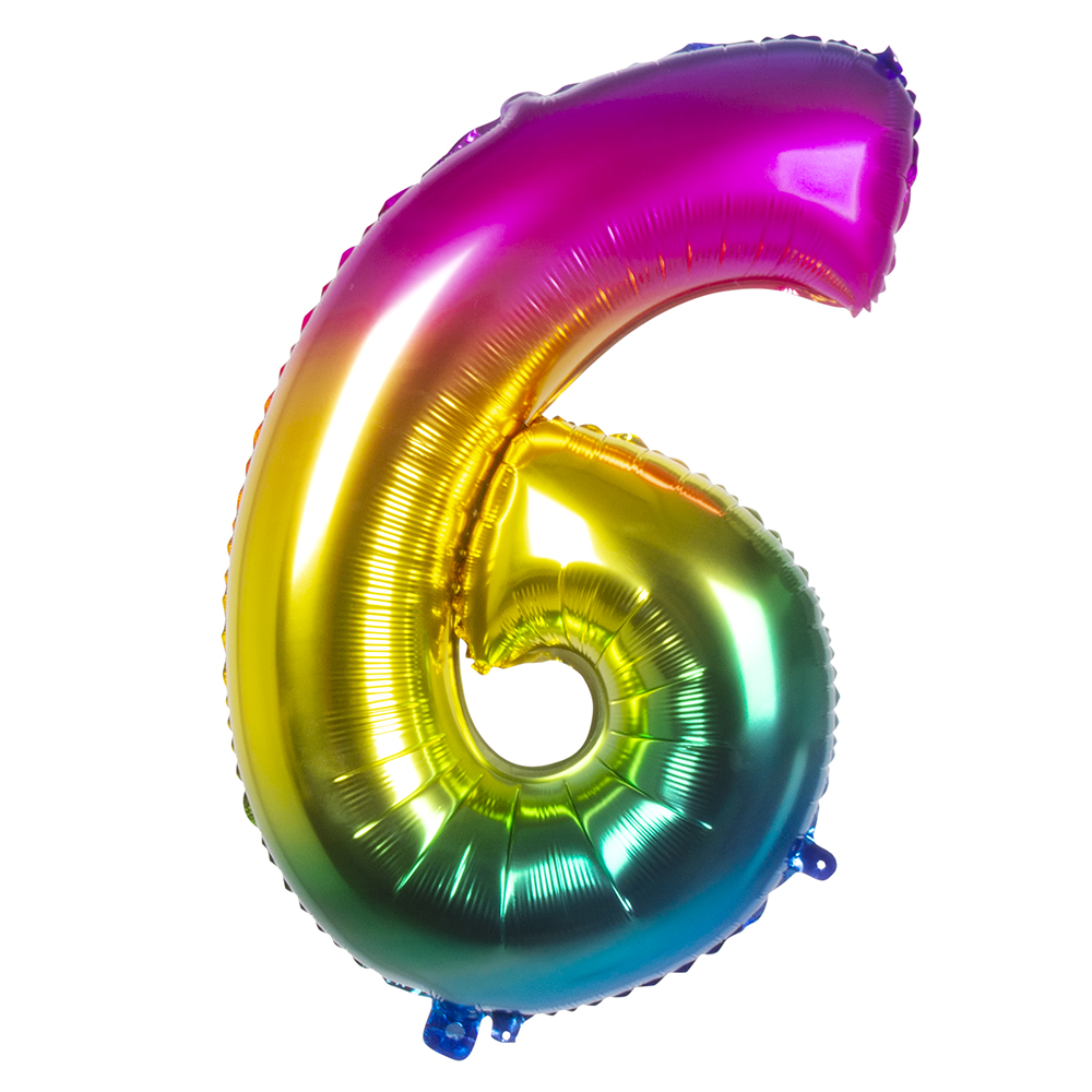 Ballon geant mylar rainbow chiffre 6 - Ballons/Ballons chiffres ...