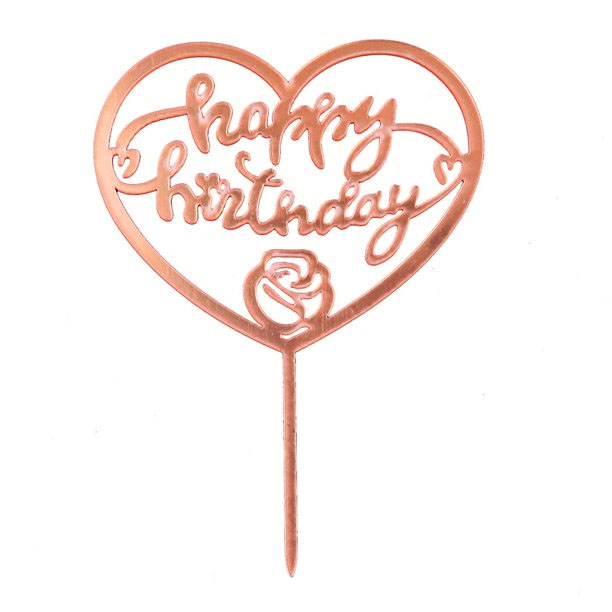 Cake topper happy birthday rose gold - Happy birthday - Netbootic.com