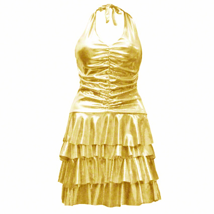 Robe disco salsa paillettes laser dorée - Spectacles adultes ...