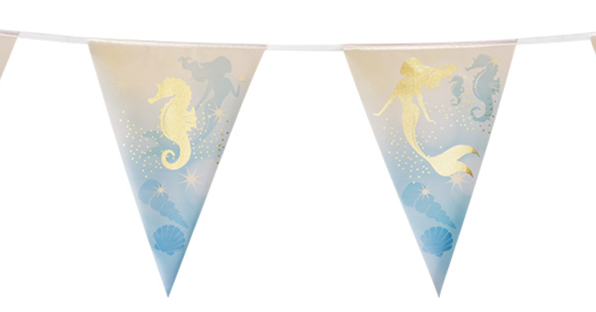 Guirlande fanions sirène - Anniversaire Fille/Sirène - Netbootic.com