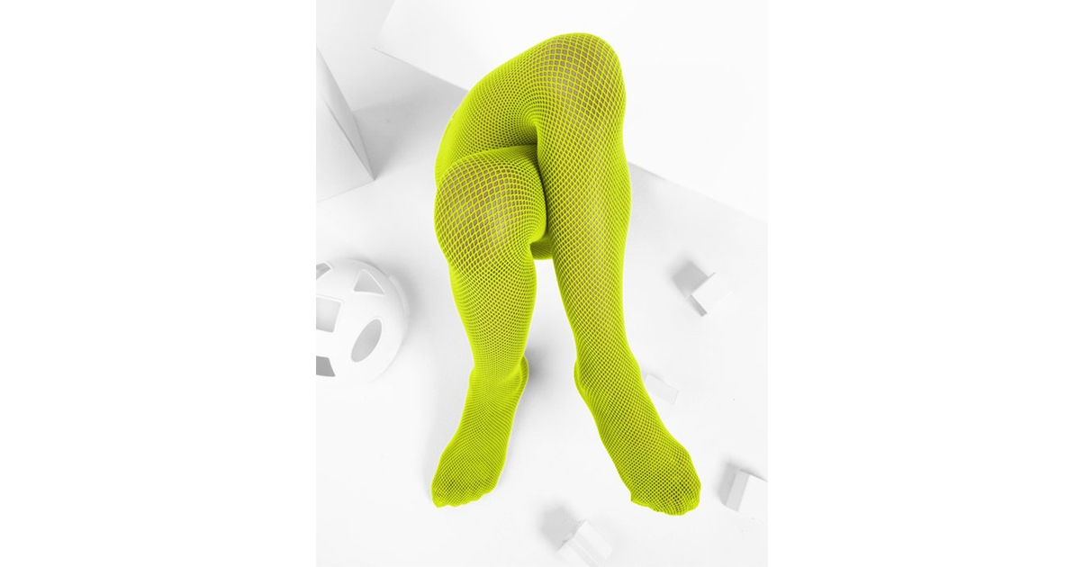 Collant résille enfant fluo jaune - Spectacles enfants/Collants ...