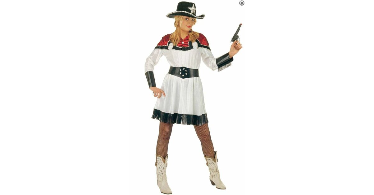 Déguisement western femme blanc et rouge - Deguisement adultes/Cowboy ...
