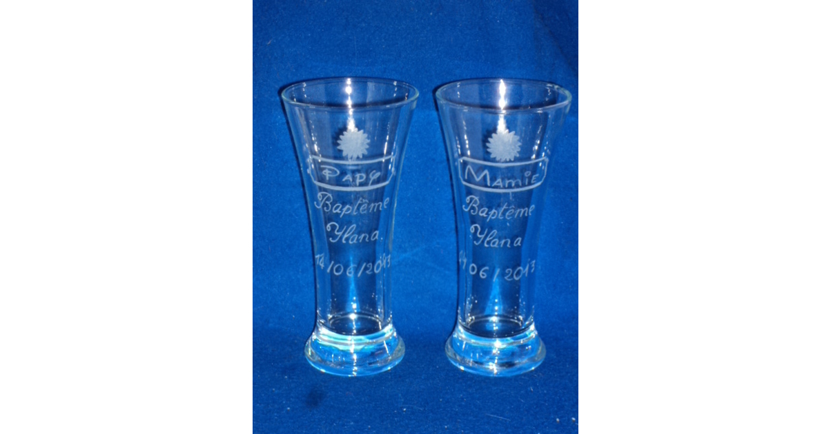 2 Verres à Ricard Pastis gravés et personnalisés, Façon ricard, Baptême ...
