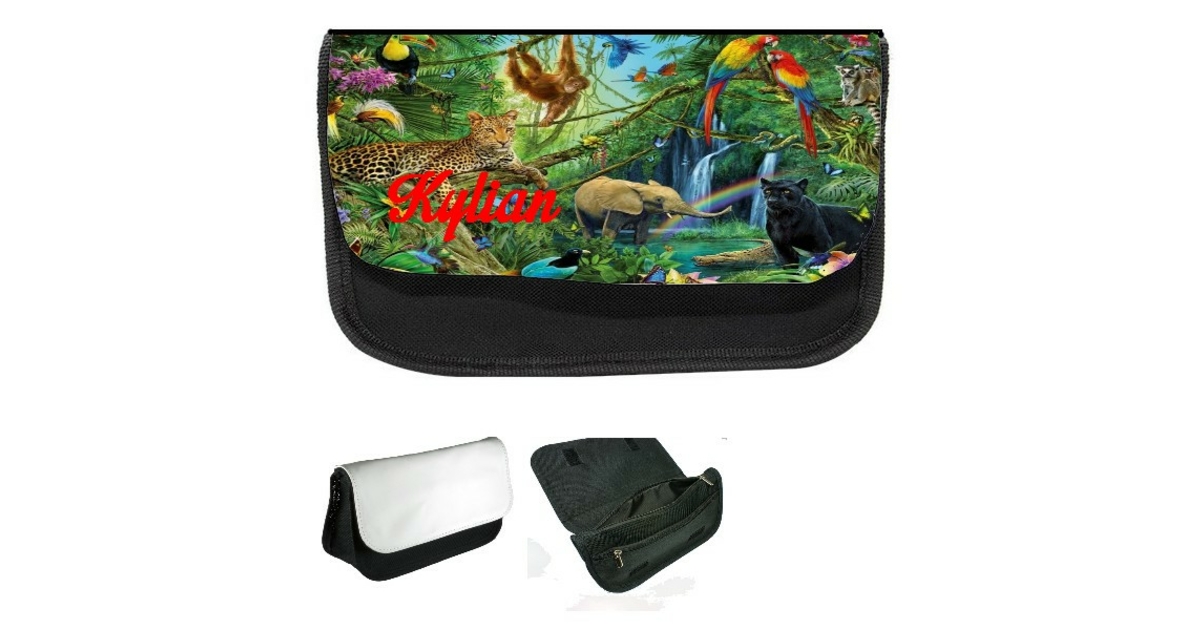 Trousse à crayon personnalisée, Animaux jungle - Scolaire Bureau ...