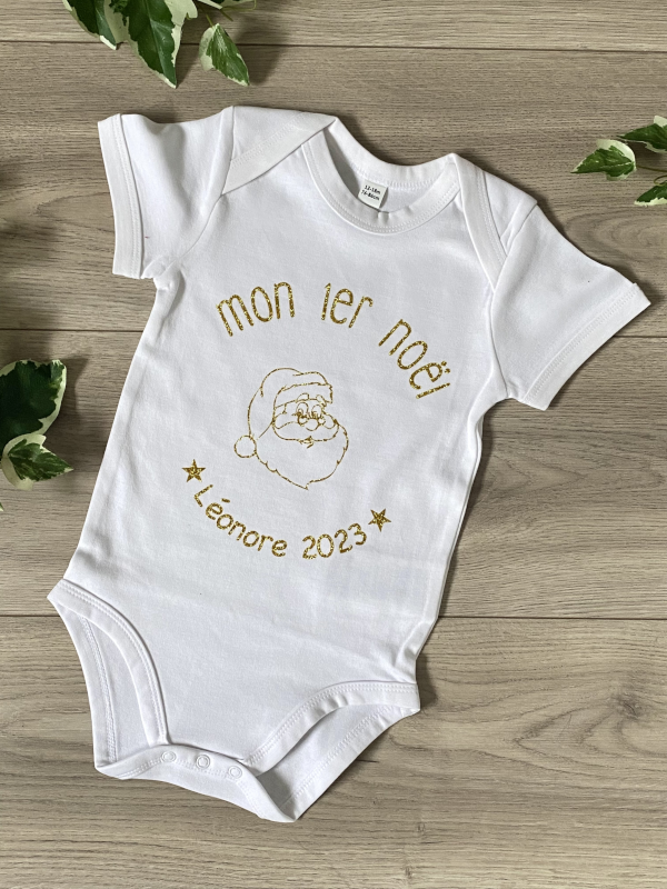 Body personnalisé Mon premier Noël Père Noël - Bouille d'amour