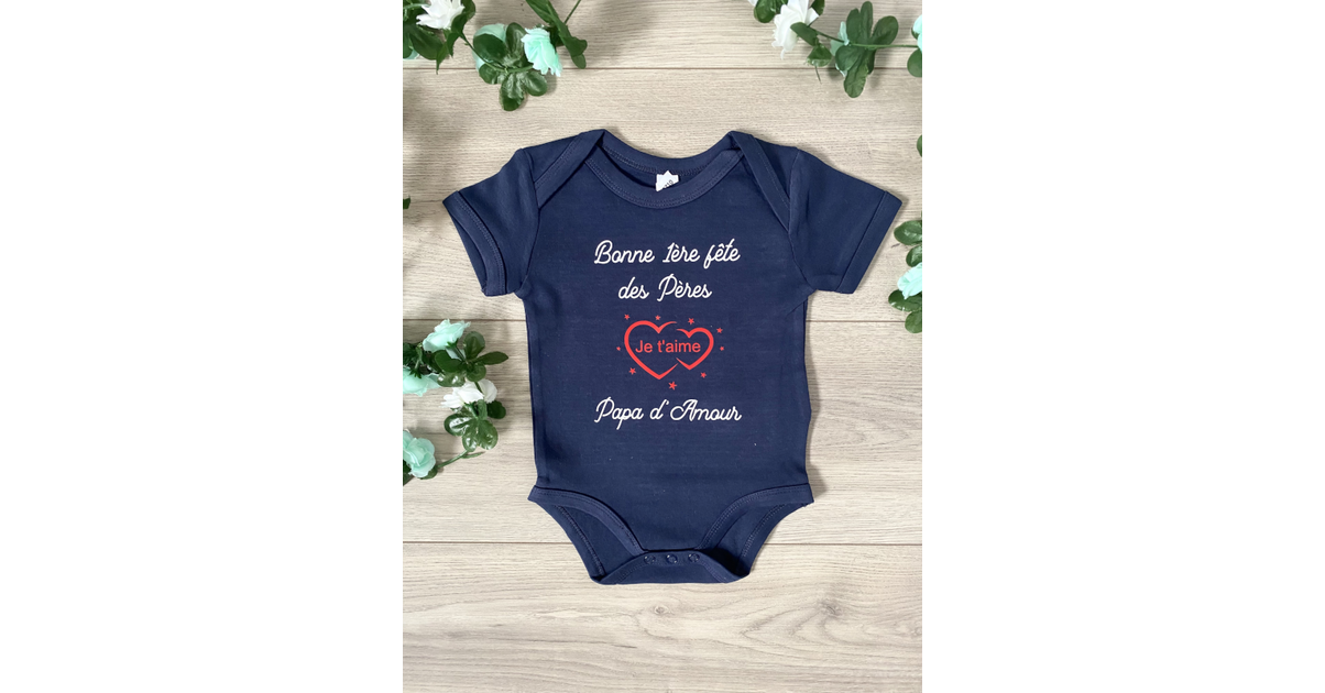 Body personnalisé 1ère fête des pères - Bouille d'amour