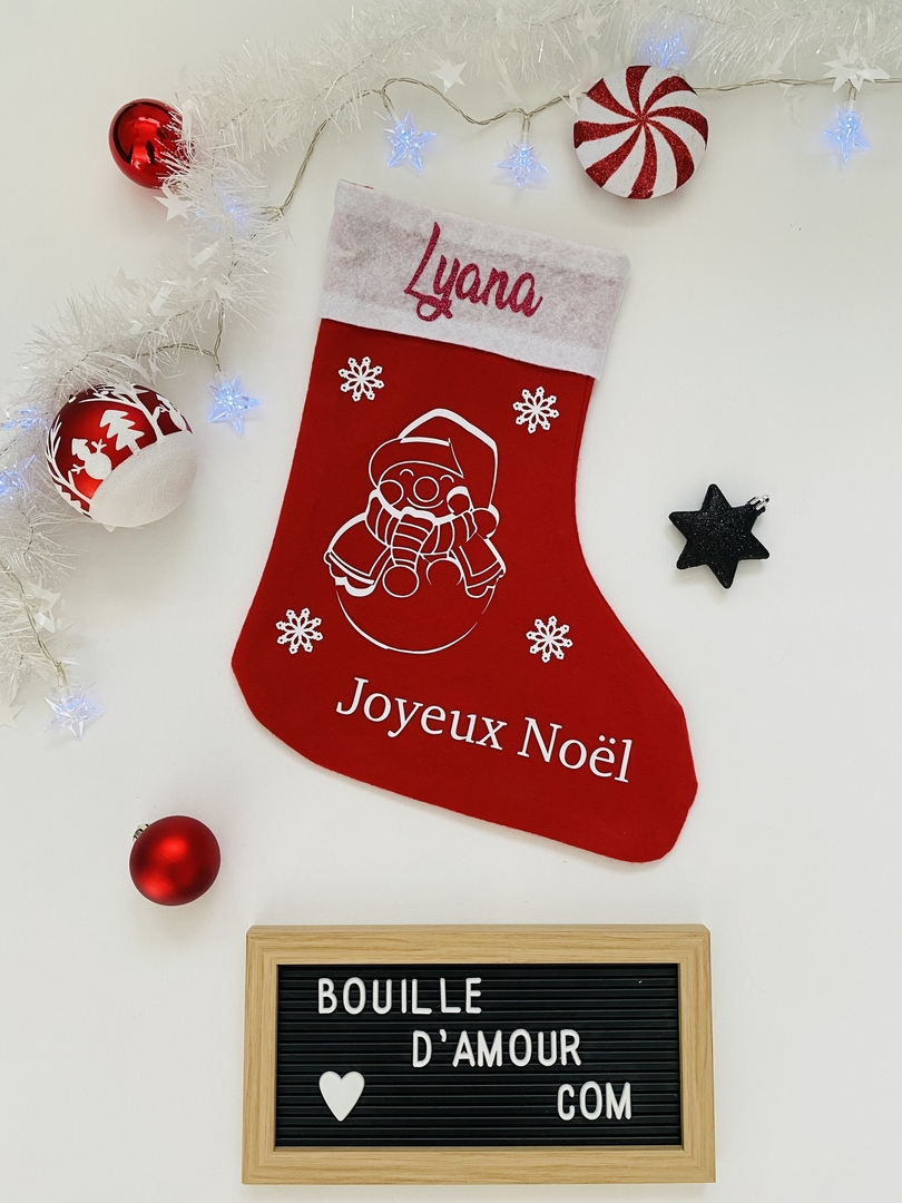 Botte de Noël "Bonhomme de neige" - Bouille d'amour