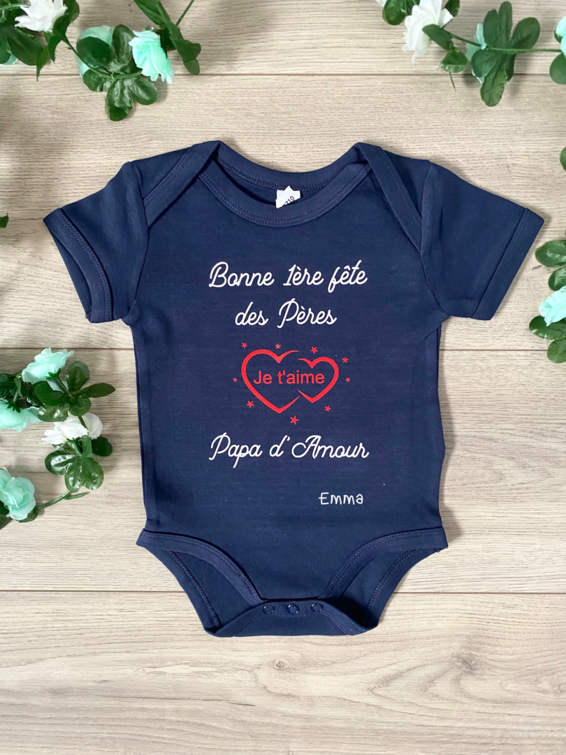 Body personnalisé "1ère fête des pères" - Bouille d'amour