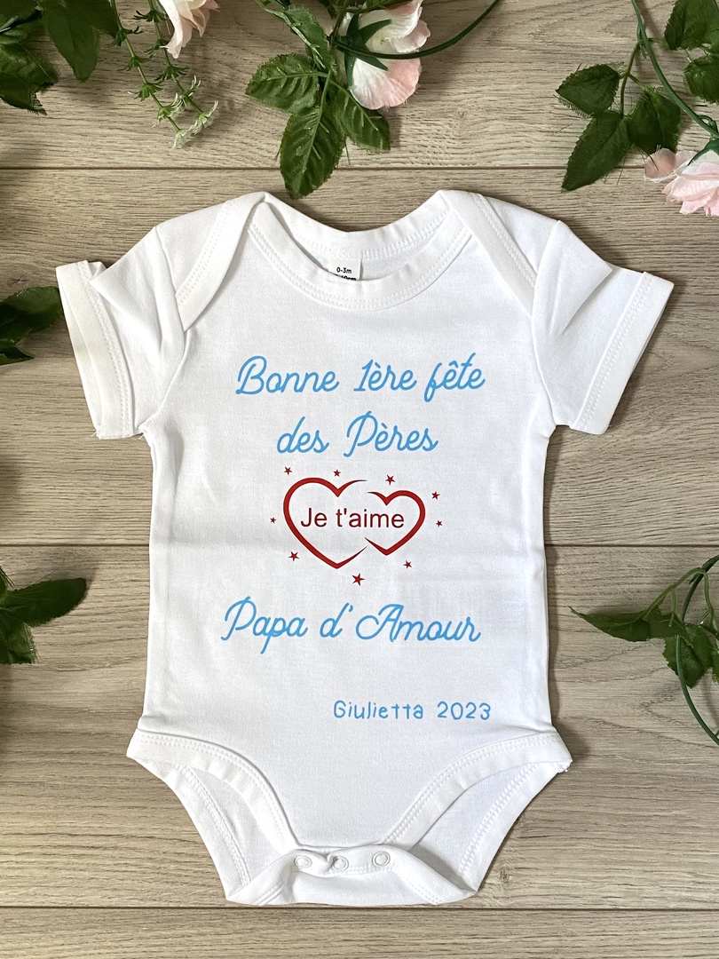Body personnalisé "1ère fête des pères" - Bouille d'amour