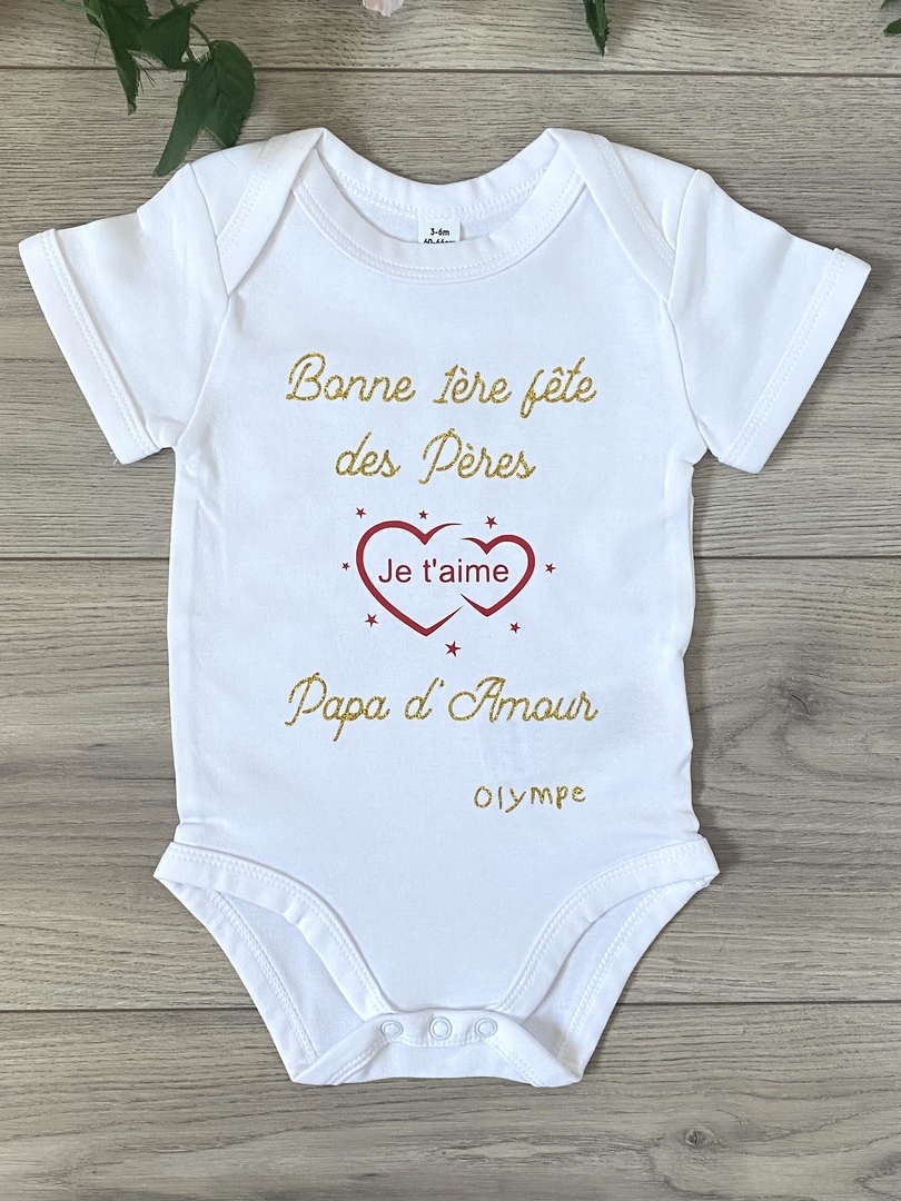 Body personnalisé "1ère fête des pères" - Bouille d'amour