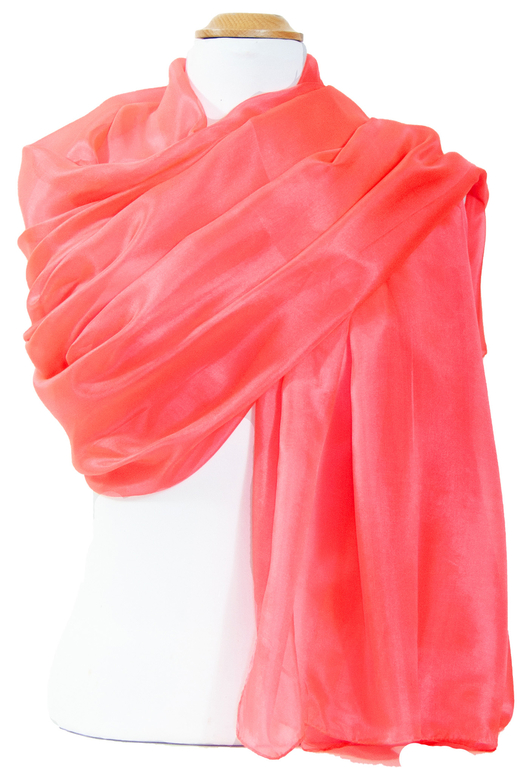 Etole en soie corail - Etole soie/Etole soie satin - Mesécharpes.com Etole en soie corail - Etole soie/Etole soie satin - Mesécharpes.com