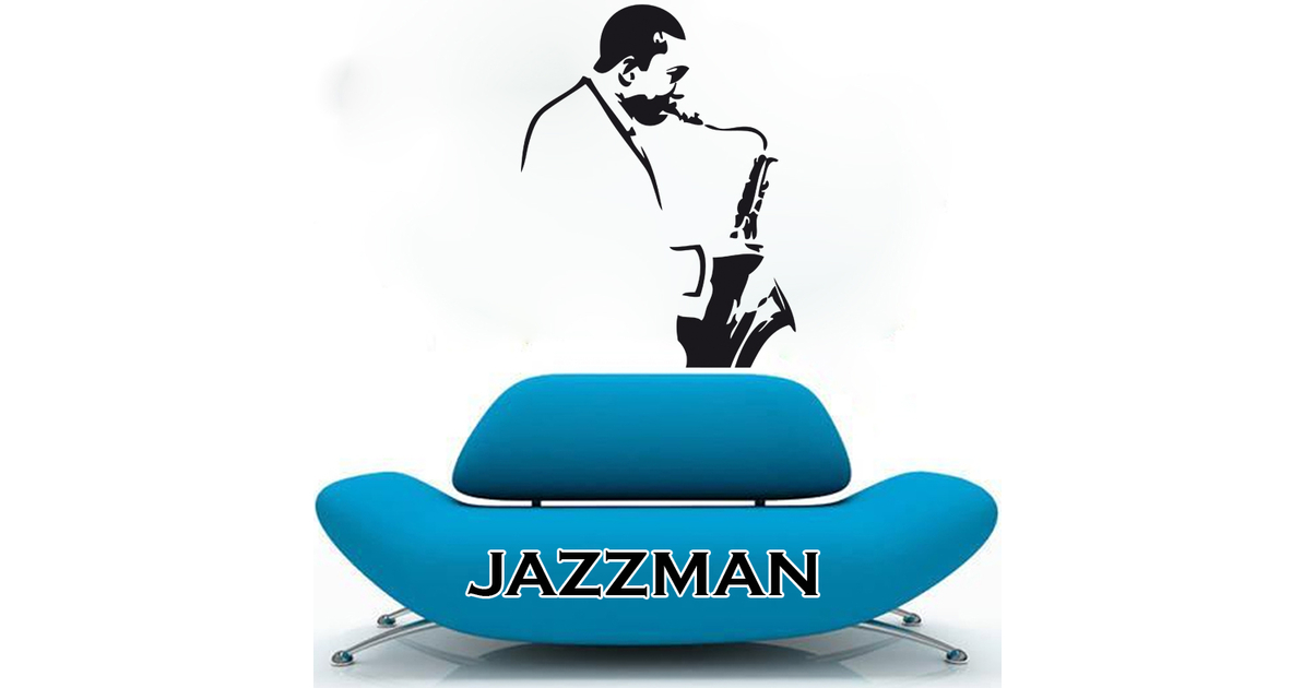 Stickers autocollant Jazzman stylisé - Musique/instruments - Destock ...