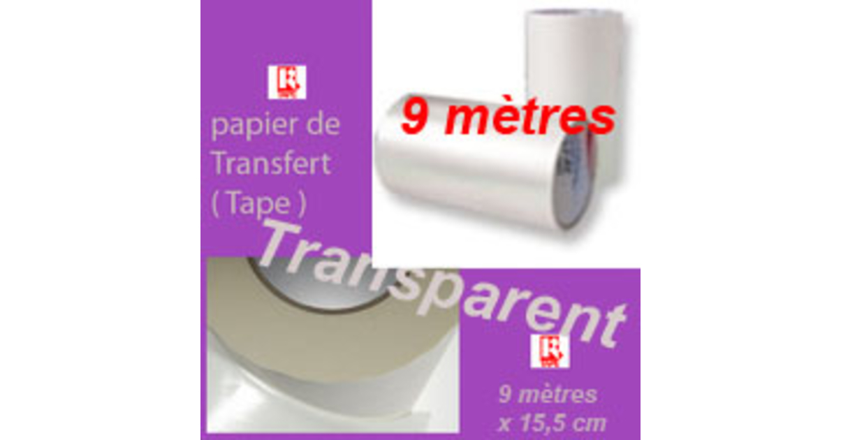 film TRANSFERT TAPE papier de transfert Vinyle TRANSPARENT 9 mètres ...