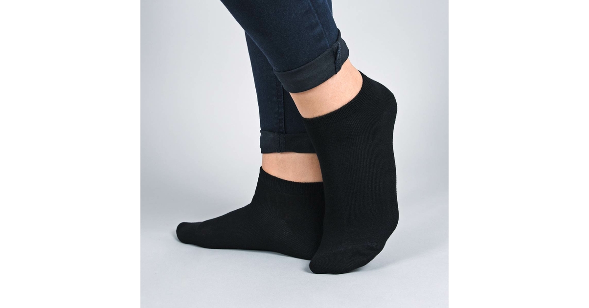 Socquettes femme Noir en coton - Taille 36/40