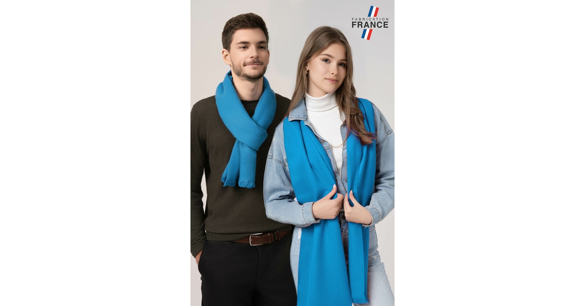 Echarpe Mixte Bleue Turquoise Everest - Fabrication Française