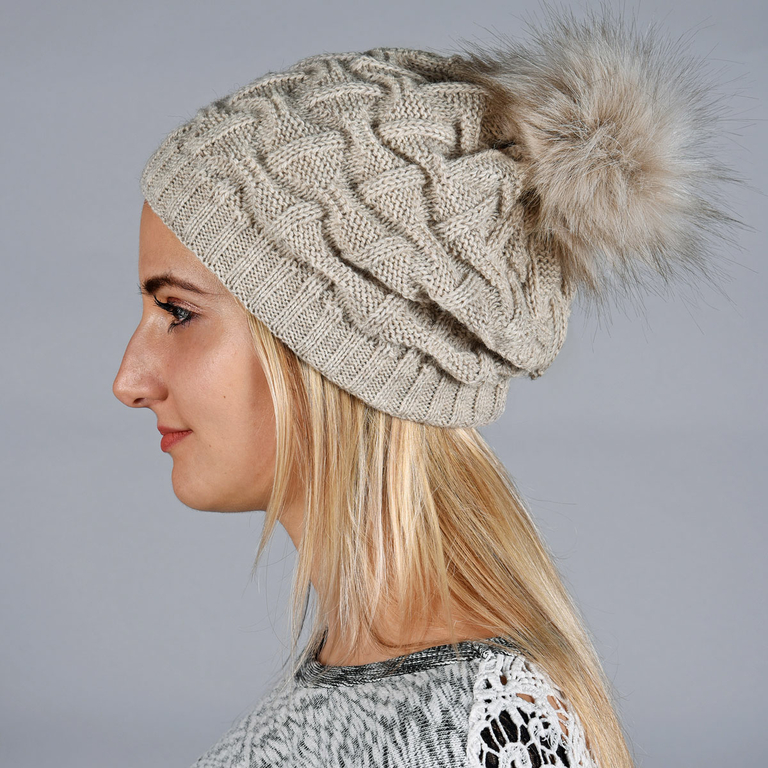 Bonnet femme hiver Beige Nora