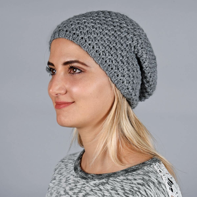 Bonnet femme Gris anthracite - Nid d'abeilles