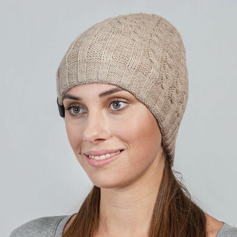 Bonnet hiver Beige Simia - Doublure coton