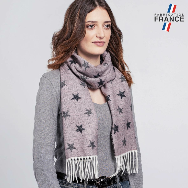 Echarpe femme Vieux Rose Lactia - Made in France