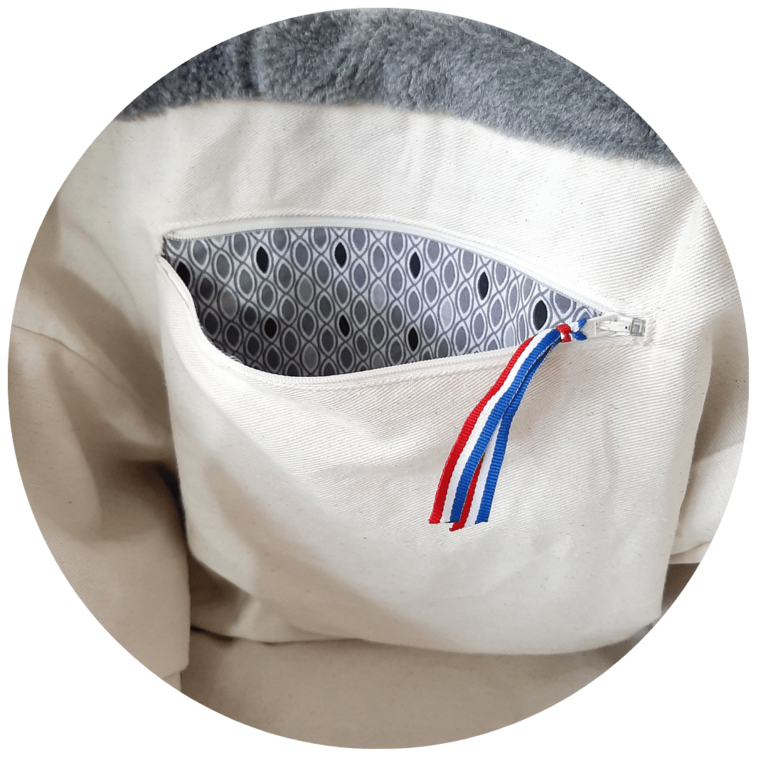 SAC CABAS MOUTON SYNTHETIQUE RECYCLE GRIS - Alex Doré Paris