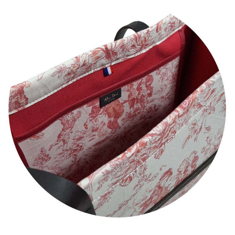 sac cabas toile de Jouy et anses cuirs - CADEAUX PERSONNALISES/SACS ...