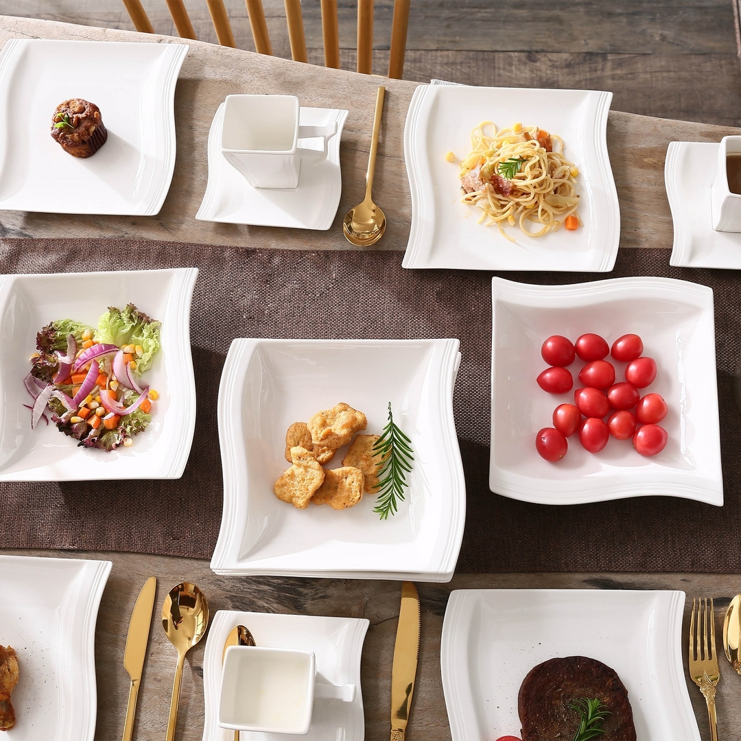 Service de Table en Porcelaine Blanche | Runner Collection